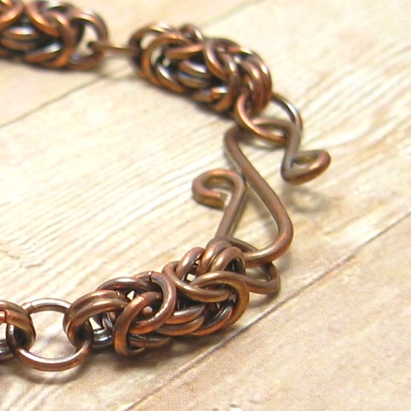 Oxidized Copper Byzantine Bracelet, Copper Chain Mail Jewelry, Women's ...